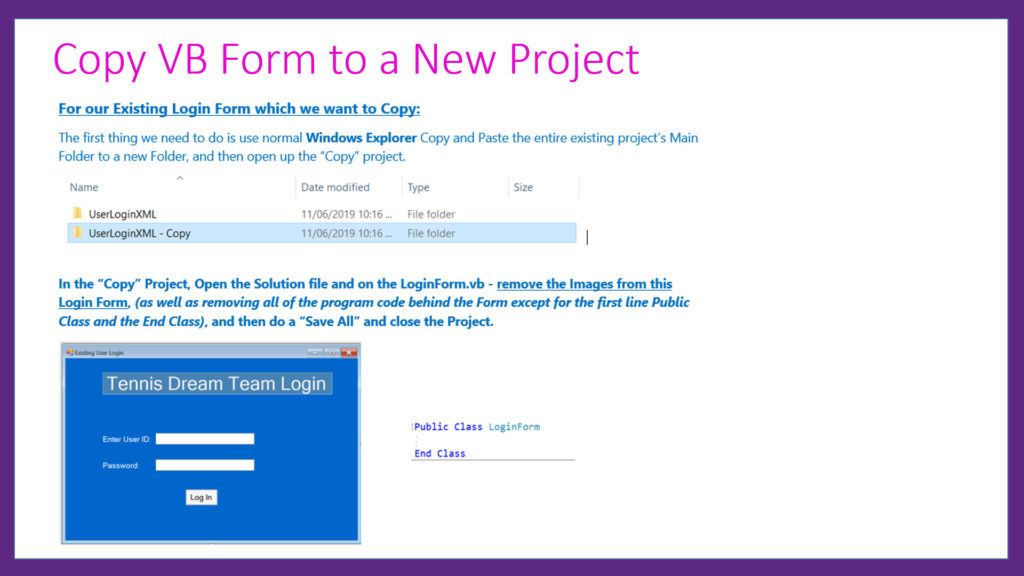 VB Copy Forms Between Projects – Passy World of ICT