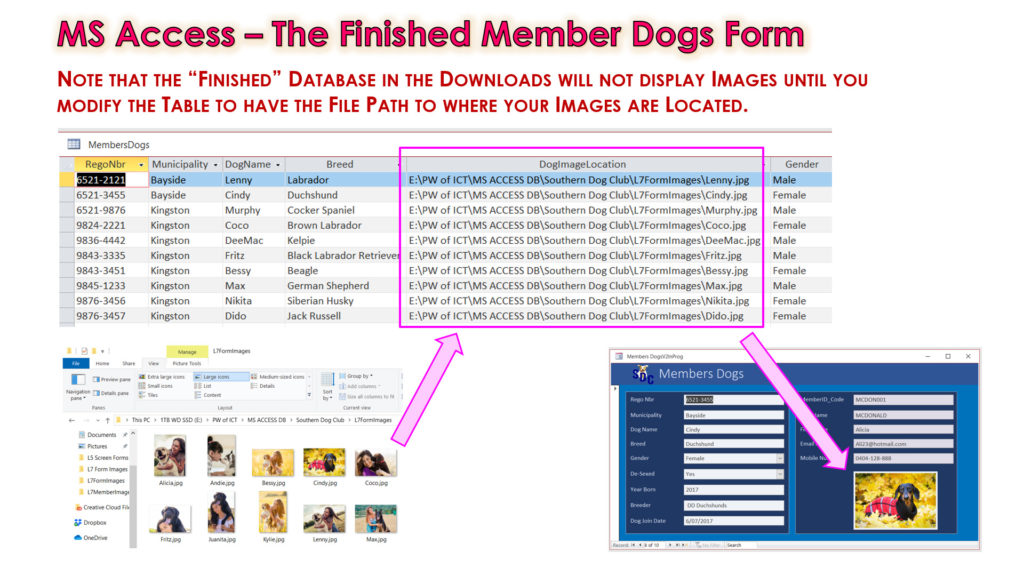 SDC Access Add Images onto Screen Forms – Passy World of ICT